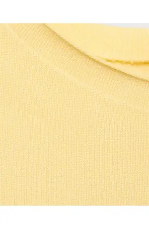 Mango Cap-sleeve Fine Knit Sweater - Pastel Yellow