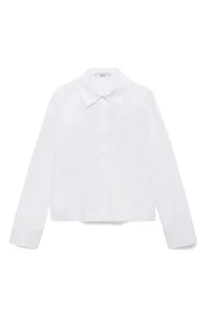 Mango Poplin Crop Button-up Shirt