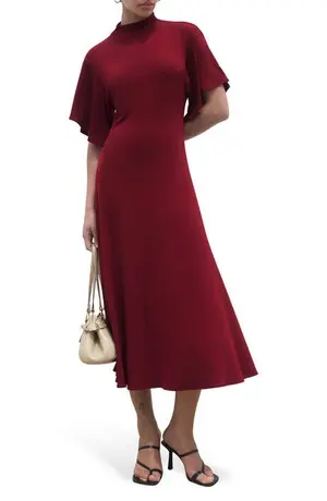 Mango Bell Sleeve Midi Dress