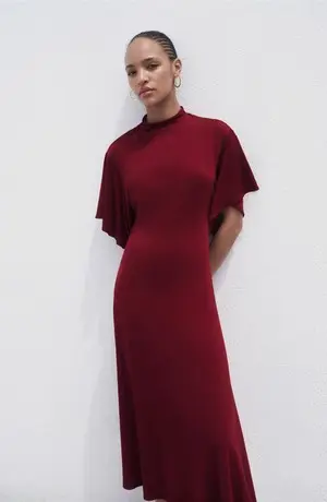 Mango Bell Sleeve Midi Dress