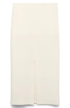 Mango Cotton Midi Skirt With Slit