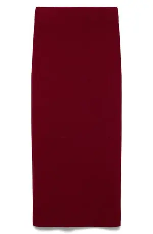 Mango Knit Midi Skirt - Wine