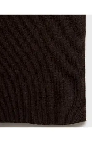 Mango Short Sleeve Cotton Blend Sweater - Chocolate