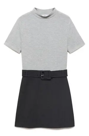 Mango Belted Minidress - Grey