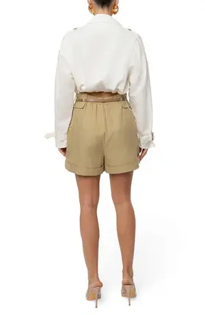 JLUXLABEL Wanderlust Long Sleeve Crop Top - Ivory