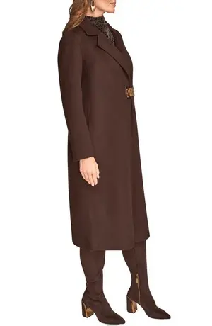 Donna Karan New York Wool-blend Buckle Coat
