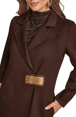 Donna Karan New York Wool-blend Buckle Coat