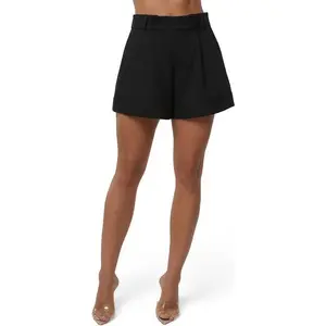 JLUXLABEL Soft Breeze Pleated Woven Shorts - Black