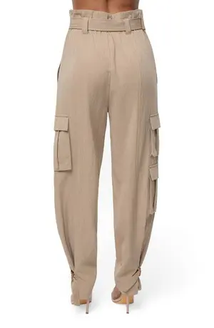 JLUXLABEL Belted Cargo Pants With Pleated Front