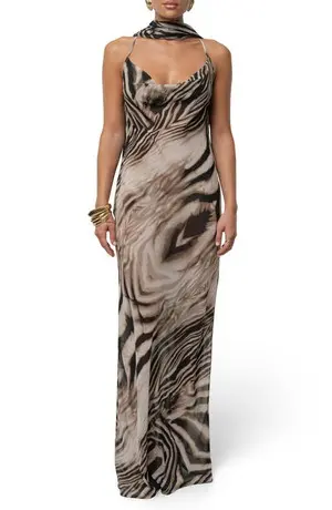 JLUXLABEL Animal Print Maxi Dress - Brown