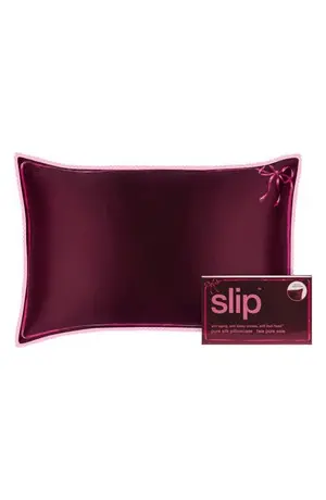 Slip Lace Pure Silk Pillowcase - Crimson Kiss