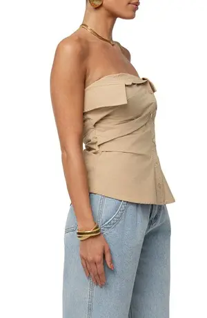 JLUXLABEL Riviera Strapless Top - Beige