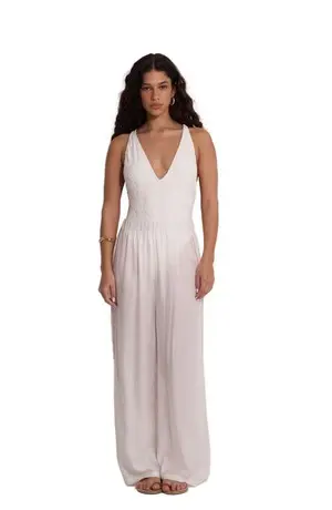 GOTTEX Satin Shore High Waist Beach Pant - White