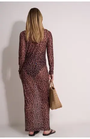 GOTTEX Wild Mesh Long Sleeve Dress Cover-up