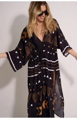 GOTTEX Mist & Sand Robe Cover-up - Black-multi