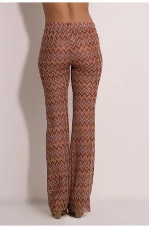 GOTTEX High Waist Flare Beach Pants - Multi-brown