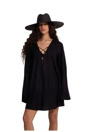 GOTTEX BEACH LIFE Mist & Sand Mini Dress Cover-up - Black