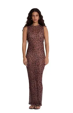 GOTTEX Wild Mesh Sleeveless Dress Cover-up - Leopard
