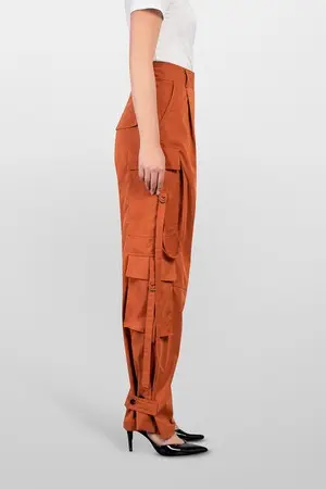 LAURA APARICIO Maxi Cargo Pocket Trousers - Orange