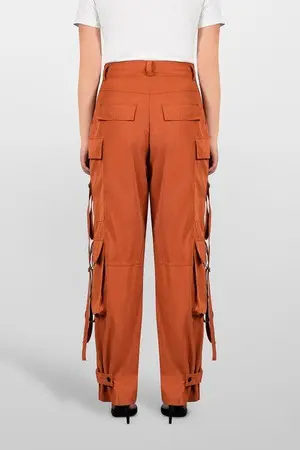 LAURA APARICIO Maxi Cargo Pocket Trousers - Orange