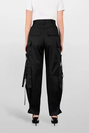 LAURA APARICIO Maxi Cargo Pants - Black
