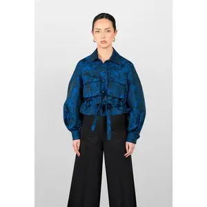 LAURA APARICIO Jacquard Jacket - Blue