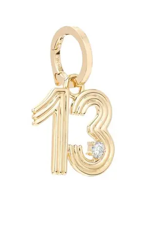 Adina Reyter Number Charm Pendant - Yellow Gold/diamond-13