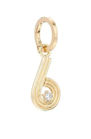 Adina Reyter Number Charm Pendant - Yellow Gold/diamond-6