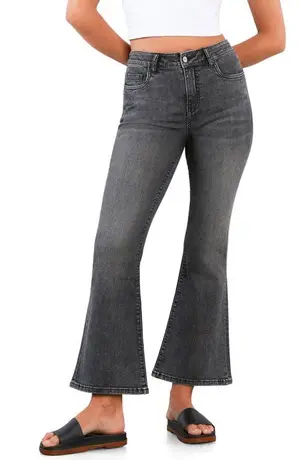 HINT OF BLU Mid-rise Flare Jeans - Soft Grey