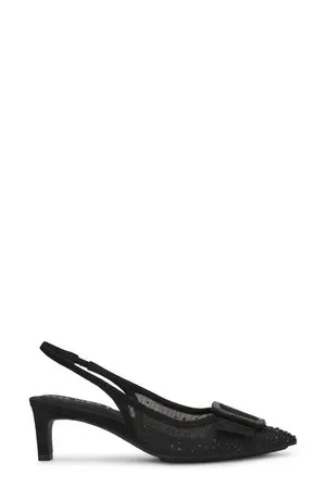 Anne Klein Ilanna Slingback Pointed Toe Pump - Black Crystal