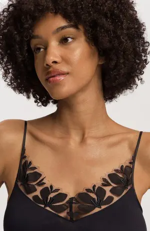 Hanro Kalea Embroidered Trim Cotton Camisole