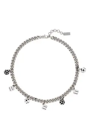 Marc Jacobs Dice Charm Chain Necklace - Silver/multi