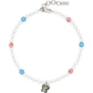 Marc Jacobs Garden Faux Pearl Station Necklace - Silver/multi
