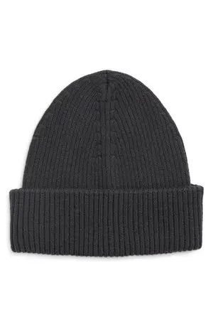 Our Legacy OUR LEGACY Merino Wool Ribbed Beanie Off Black Rustic Merino