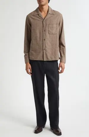 Our Legacy Heusen Microcheck Flannel Button-up Shirt