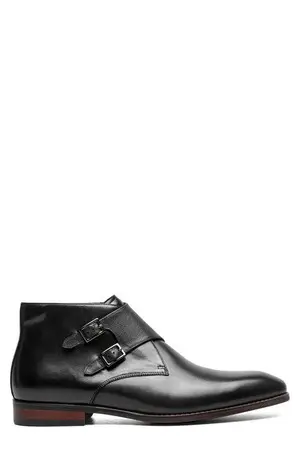 STACY ADAMS Kaius Double Monk Strap Boots - Black