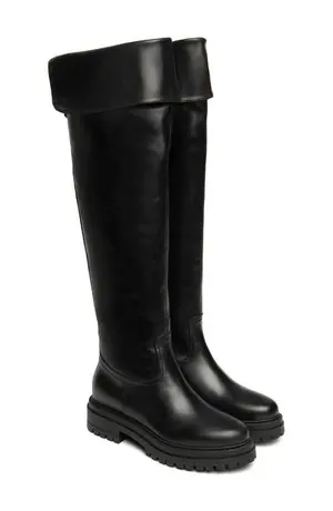NEROGIARDINI Over-the-knee Lug Sole Boots