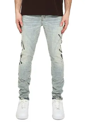 PURPLE BRAND Double Script Skinny Jeans