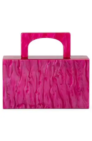 OLGA BERG Fleur Acrylic Top Handle Bag - Pink