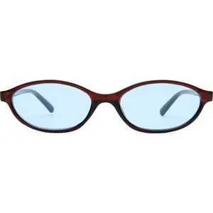 AIRE AIRE Earthshine 54mm Oval Sunglasses Chestnut/sky Blue Tint
