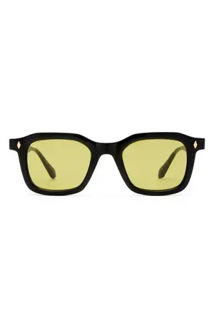 AIRE Zodiac Small Square Sunglasses - Black/moss Tint