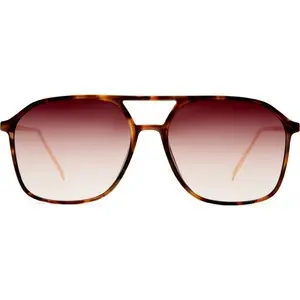 AIRE Cusp 55mm Aviator Sunglasses - Dark Tort /gold /dark Brown