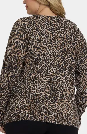 NYDJ Cheetah Print Crewneck Sweater