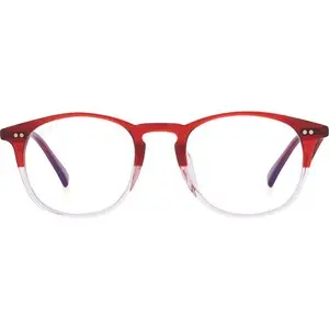 DIFF Jaxson 51mm Square Blue Light Blocking Glasses - Rosewood Ombre/clear