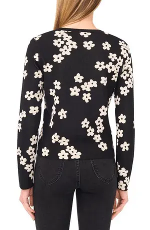 CECE DUPRAZ Flower Jacquard Cardigan