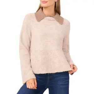 CECE DUPRAZ Collared Peplum Sweater
