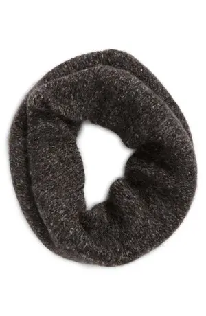 Johnstons Of Elgin Brushed Cashmere & Silk Bouclé Snood - Charcoal Ha7198
