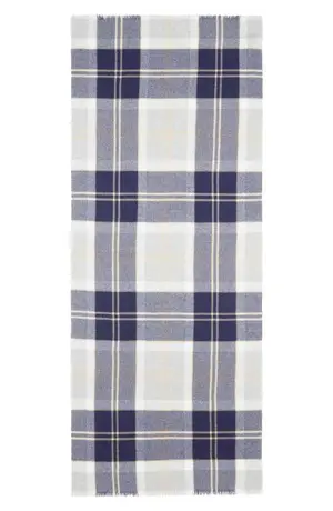 Johnstons Of Elgin Tartan Cashmere Scarf - Silver Bnckbn Ku0499