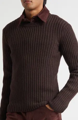 Dolce & Gabbana Wool Rib Crewneck Sweater