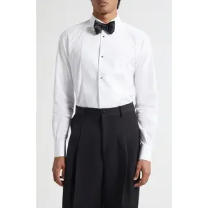 Dolce & Gabbana Gold Fit Cotton Poplin Tuxedo Shirt - Bianco Ottico